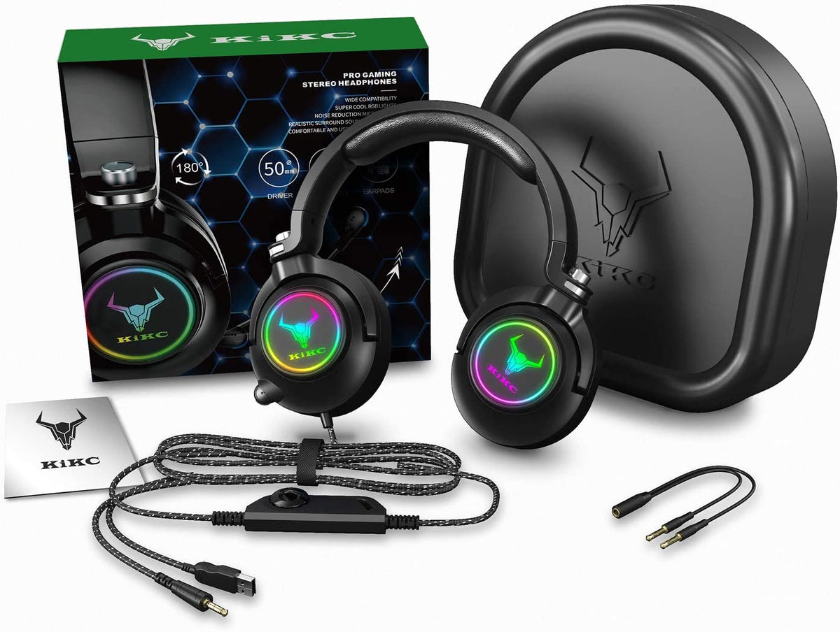Kikc ET600 Stereo Gaming Headset for Xbox one, PS4, PS5, Xbox Series X