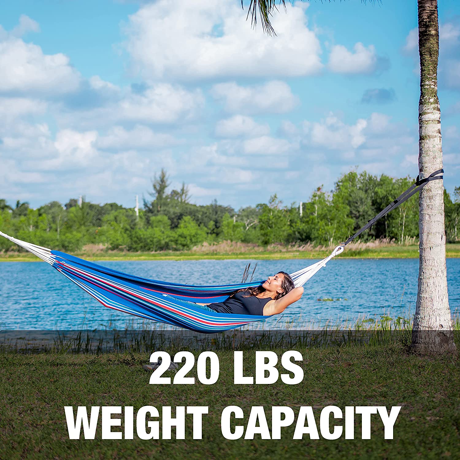 Bliss Hammocks 40" Wide Hammock in a Bag w/ Hand-Woven Rope Loops & Ha