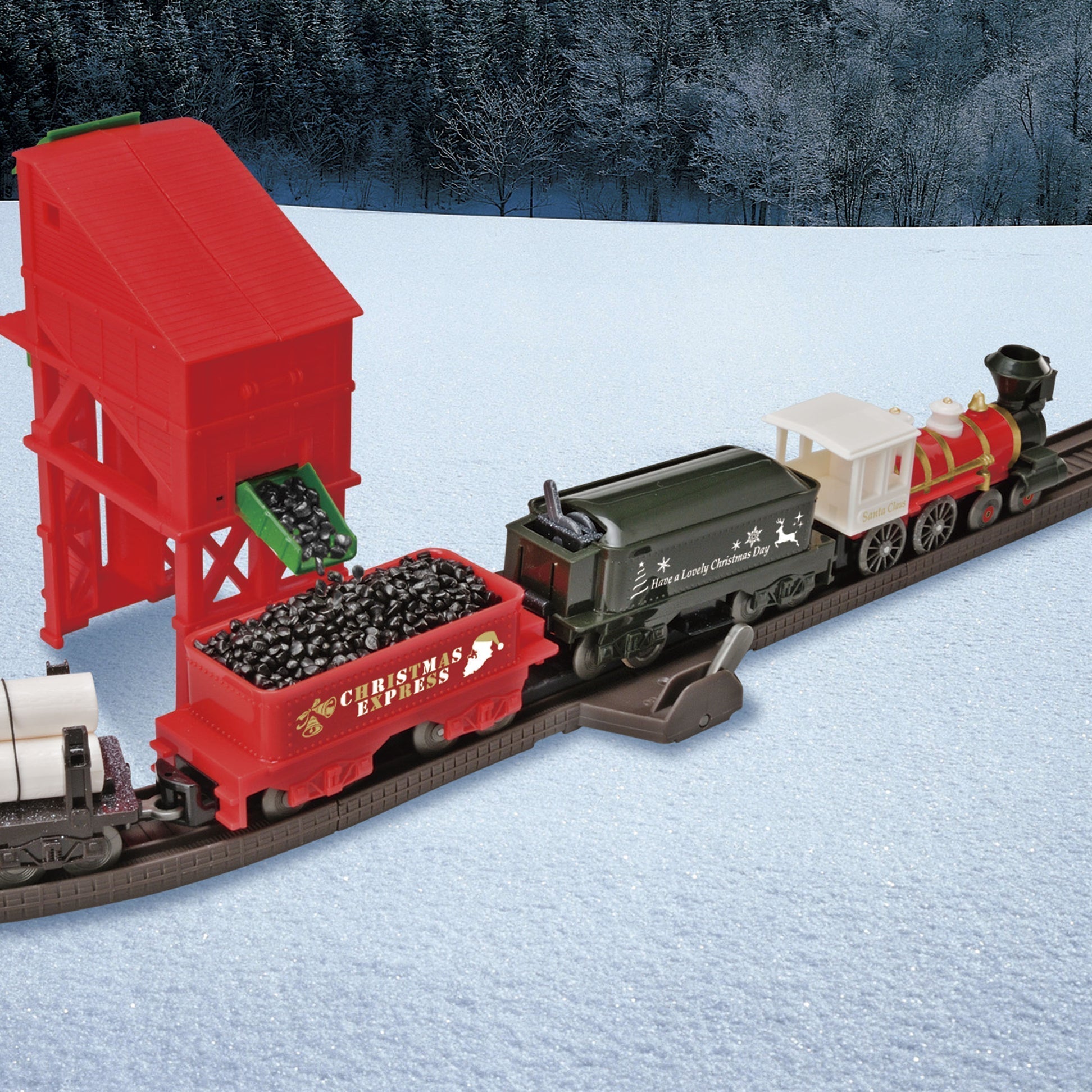 LEC USA Train Series Christmas Express Steam Locomotive Set